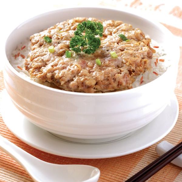 Steamed Red Rice with Dried Squid, Water Chestnut and Minced Pork ...