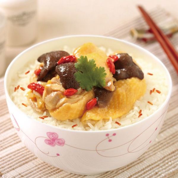 Steamed Red Rice with Boletus Edulis, Wolfberry and Chicken - Hung Fook ...